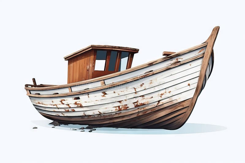 Minimalistic Animation of an Old Boat AI Generated Stock Illustration ...