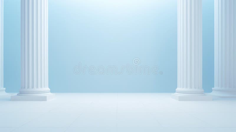 Minimalistic Architectural Background Banner with White and Light Blue ...