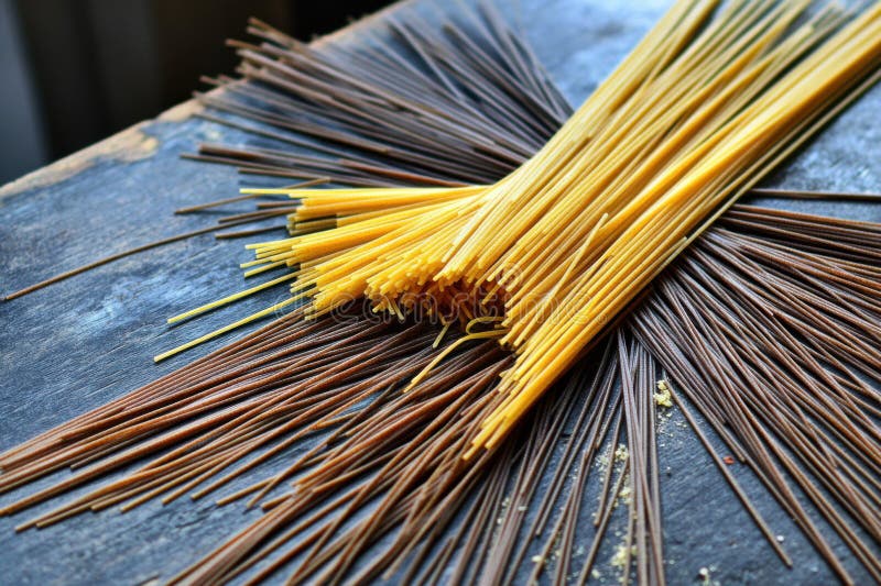 Minimalistic Arrangement of Raw Spaghetti on Rustic Surface for ...