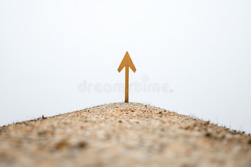Minimalistic Arrow Symbolizing Direction and Focus on a Plain Horizon ...