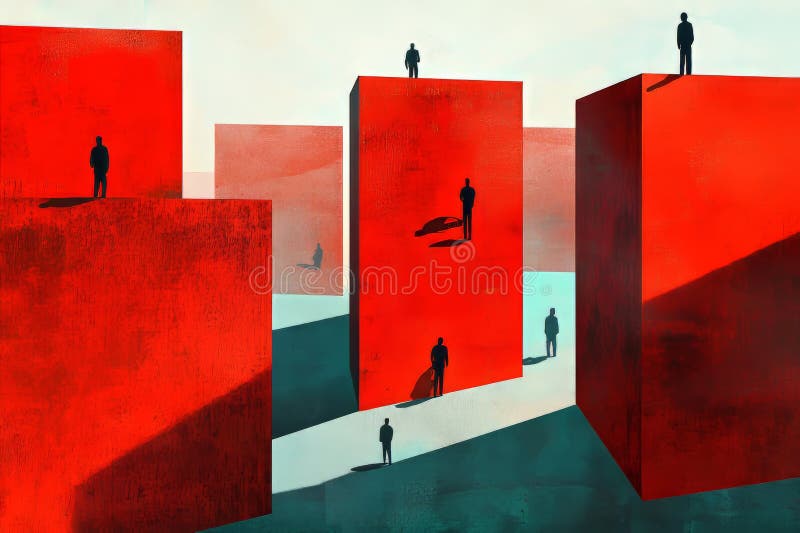 Minimalistic Art with Silhouettes Representing Global Pressure ...