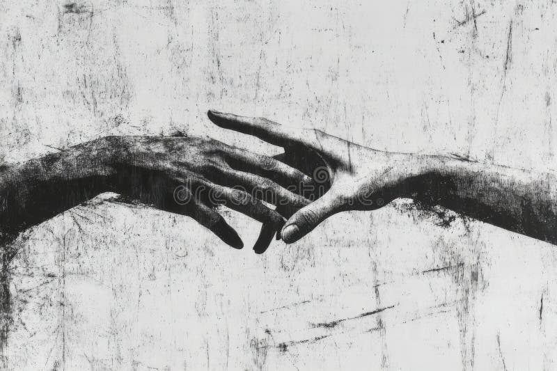 Minimalistic Artwork of Hands Reaching for Connection and Expression ...
