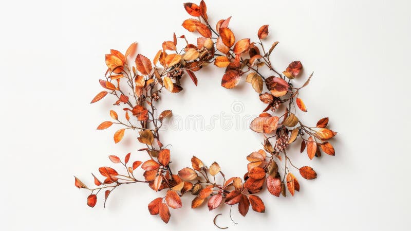 Minimalistic Autumn Wreath with Sharp Details in Realistic Photo on ...