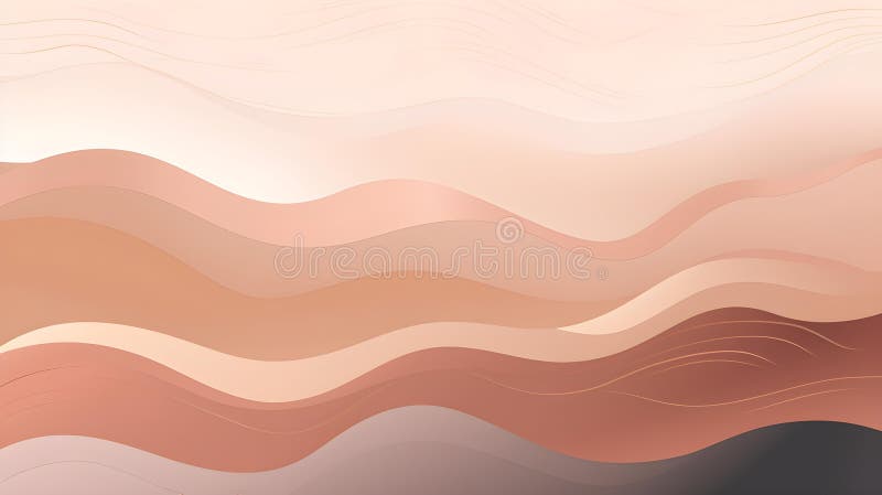 Minimalistic Background of Abstract Waves in Rose Gold Colors. Creative ...
