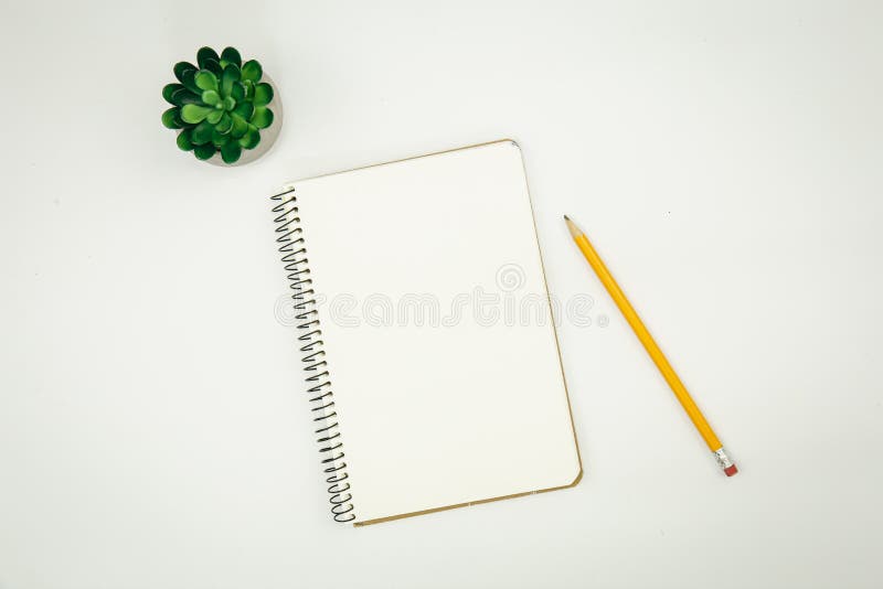 Minimalistic Background with Blank Notepad, Flat Lay. Stock ...