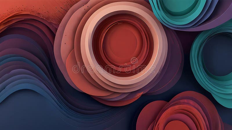Minimalistic Background with Flowing Circles that Create the Effect of ...