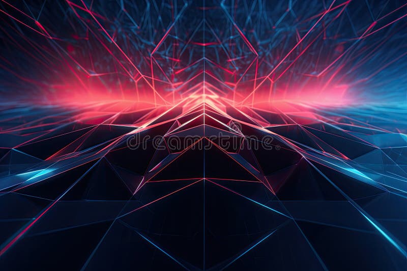 Minimalistic Background with Futuristic Grids and Wireframe Structures ...
