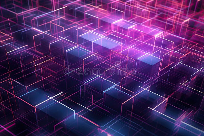 Minimalistic Background with Futuristic Grids and Wireframe Structures ...