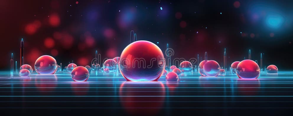 Minimalistic Background with Holographic Elements and Digital Spheres ...