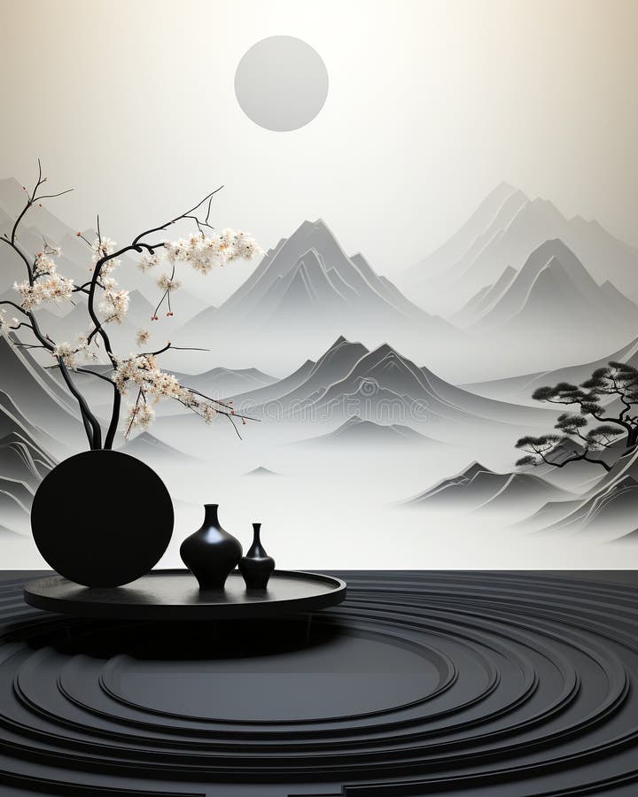 Minimalistic Background in Oriental Philosophical Style Stock ...