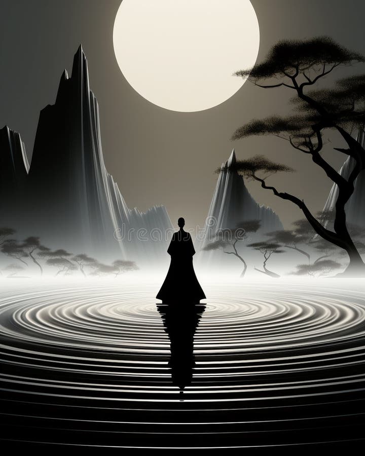 Minimalistic Background in Oriental Philosophical Style Stock ...