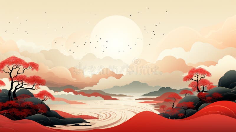 Minimalistic Background in Oriental Philosophical Style Stock ...