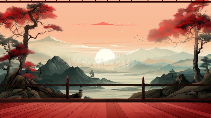 Minimalistic Background in Oriental Philosophical Style Stock ...