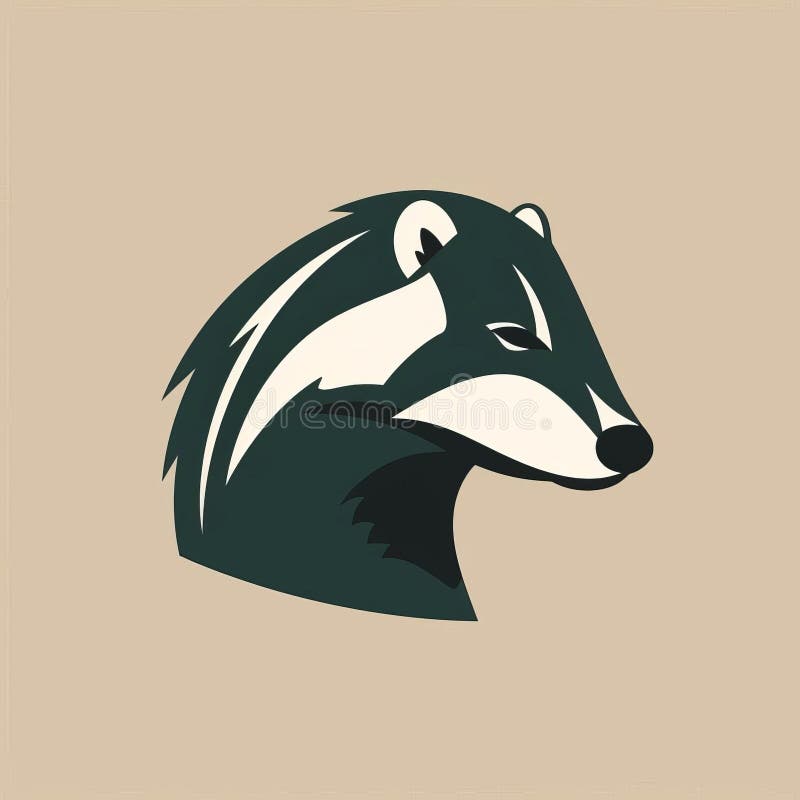 Minimalistic Badger Icon in 2d Vector Style Logo Design Stock ...