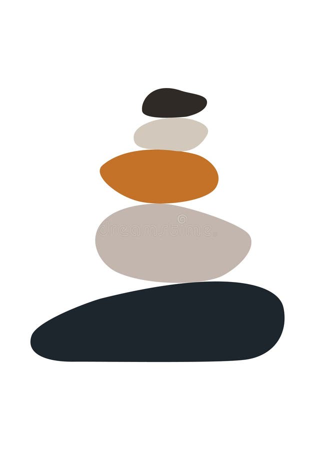 Minimalistic Balance Pebble Stone Zen Silhouette. Colored Stack Rock ...