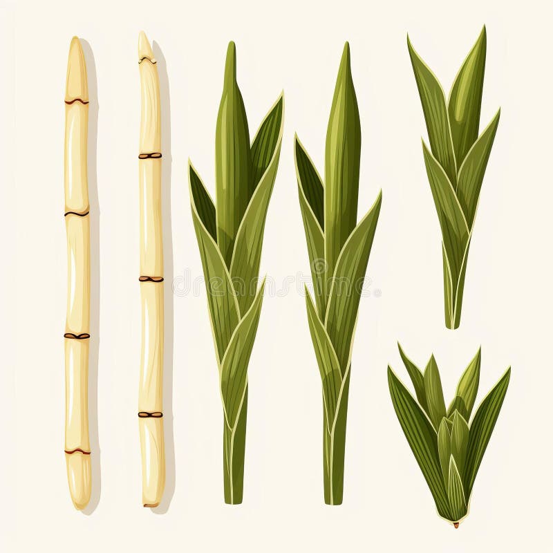 Minimalistic Bamboo Shoot Set Vector Svg Animation Assets Stock ...