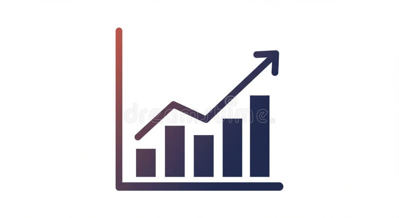 A Minimalistic Bar Graph with a Rising Arrow. the Graph Features Five ...