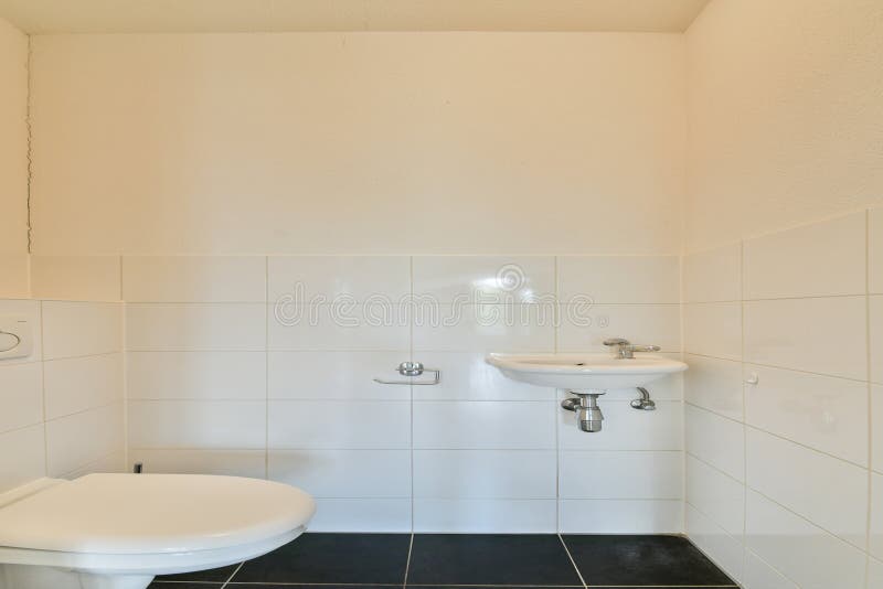 Minimalistic Bathroom Interior Design Stock Image - Image of amenities ...