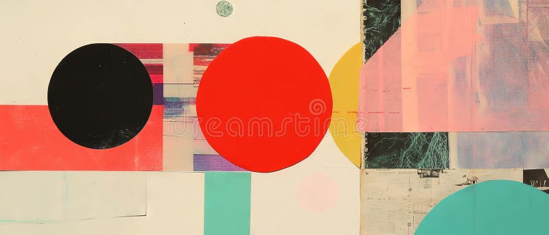 Minimalistic Bauhaus Collage with Geometric Shapes and Textured ...