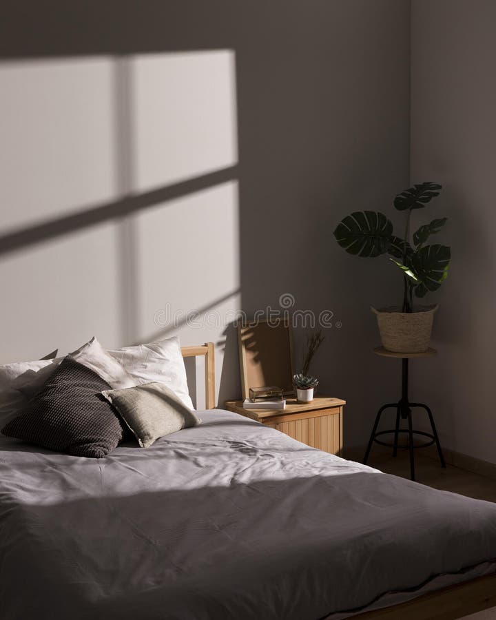 Minimalistic Bed with Interior Plant . High Quality and Resolution ...