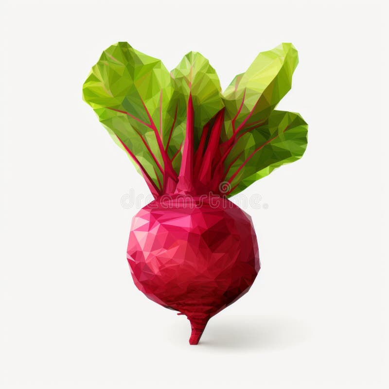 Minimalistic Beet: Polygonal Geometrical Object on White Background ...