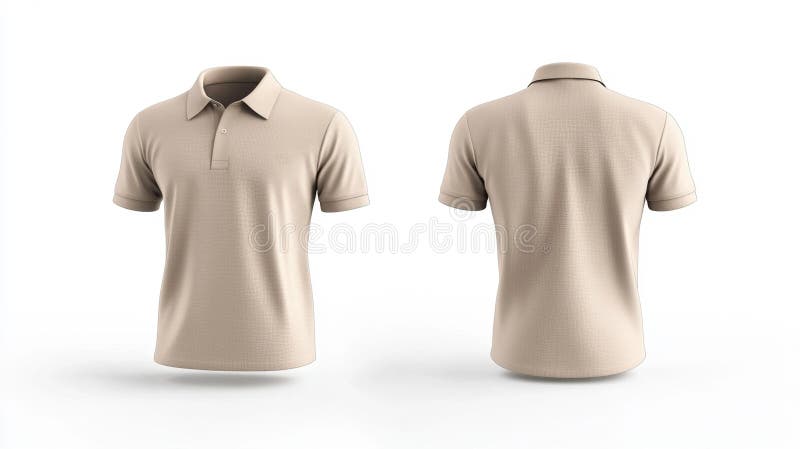 Plain Beige Polo Shirt Displayed from Three Angles Generative AI Stock ...