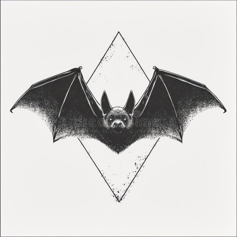 Minimalistic Black Bat Illustration on a White Background Showcasing ...