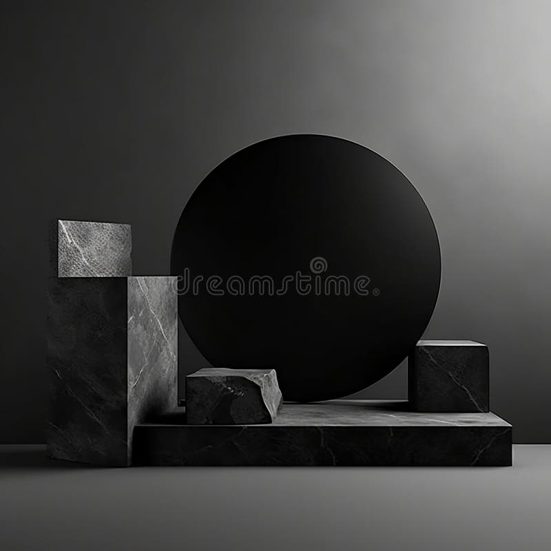 Minimalistic Black Geometric Stone and Rock Shape Background ...