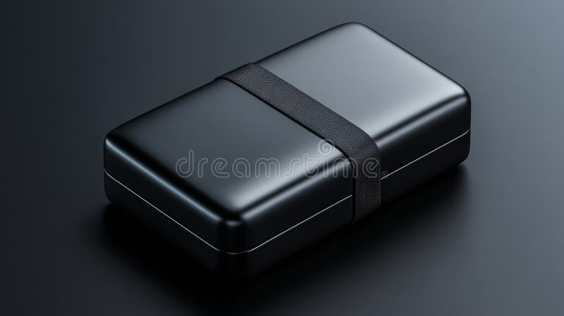 Minimalistic Black Gift Box with Simple Ribbon Stock Illustration ...