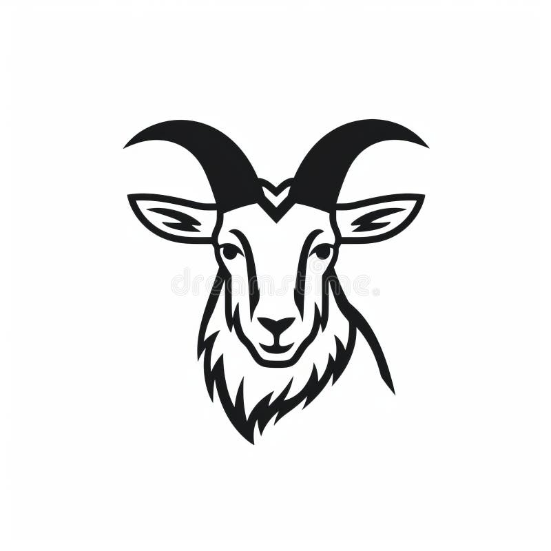 Minimalistic Black Goat Icon - 2d Lineal Vector Design Stock ...