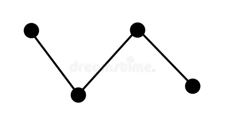 Minimalistic Black Line Chart with Data Points on White Background ...