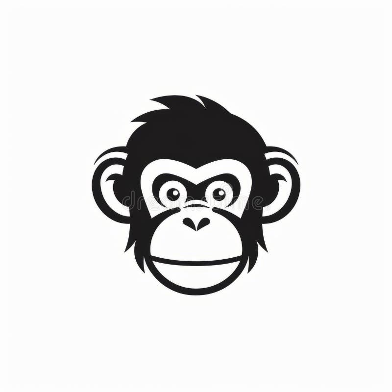 Minimalistic 2d Vector Monkey Icon Logo Design Stock Illustration ...