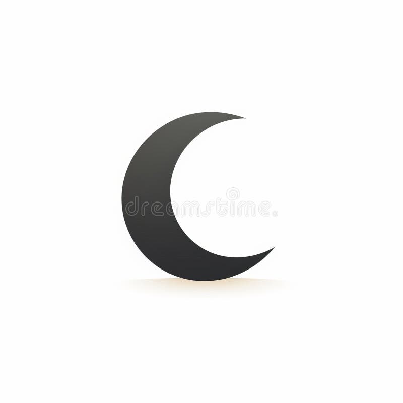 Minimalistic Black Moon and C Icon in Islamic Calligraphy Style Stock ...