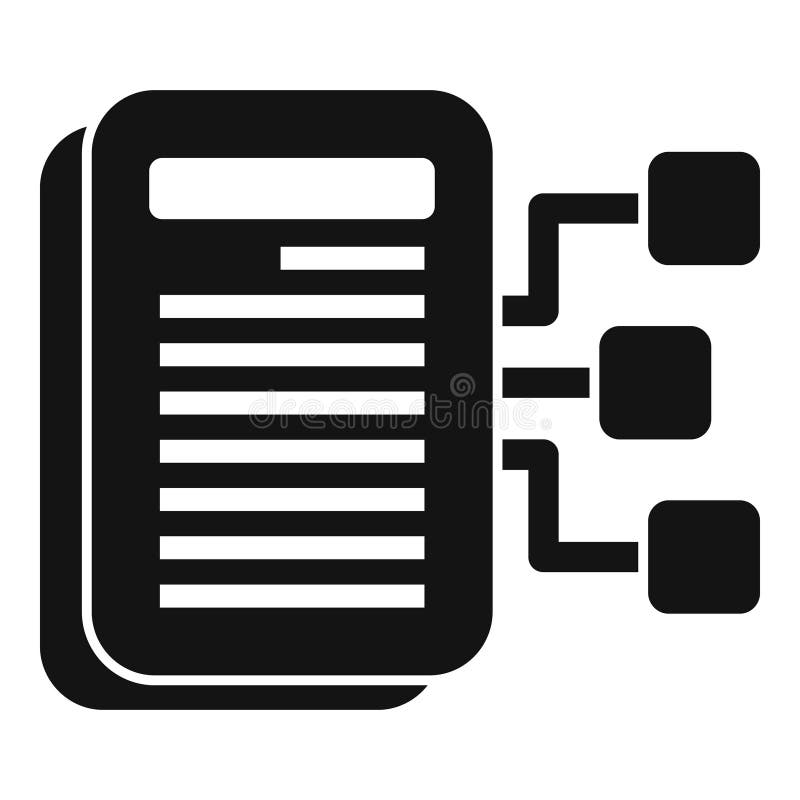 Minimalist Black and White Icon Illustrating Digital Workflow or Data ...