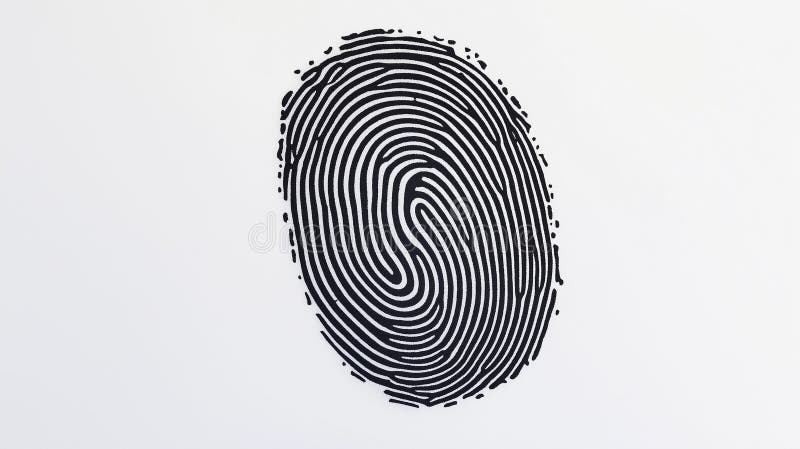 Minimalistic Black and White Fingerprint Illustration with Clean Line ...