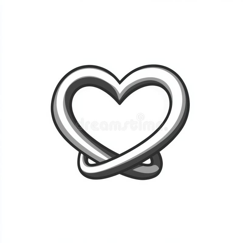 Minimalistic Black and White Heart-shaped Knot Symbolizing Love and ...