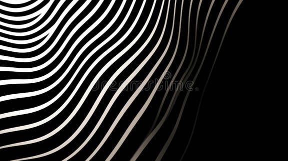 Minimalistic Black and White Line Pattern Creating Optical Illusion of ...