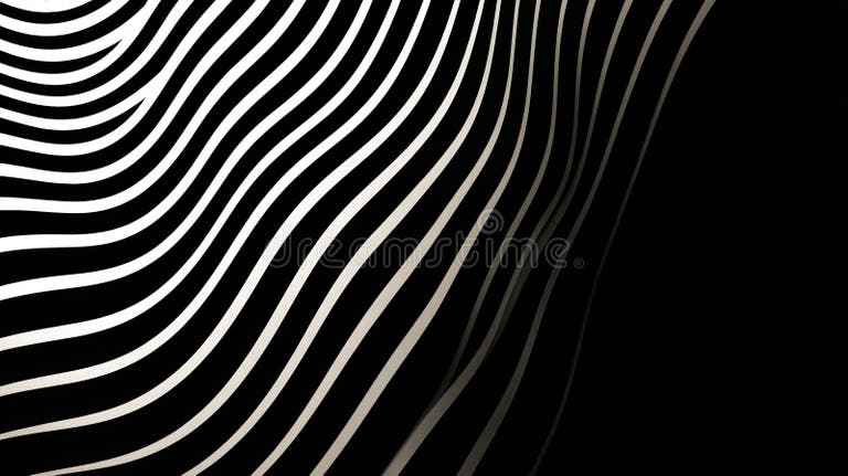 Minimalistic Black and White Line Pattern Creating Optical Illusion of ...