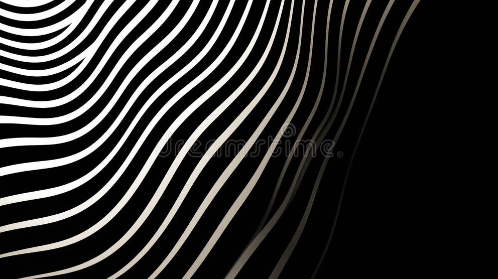 Minimalistic Black and White Line Pattern Creating Optical Illusion of ...