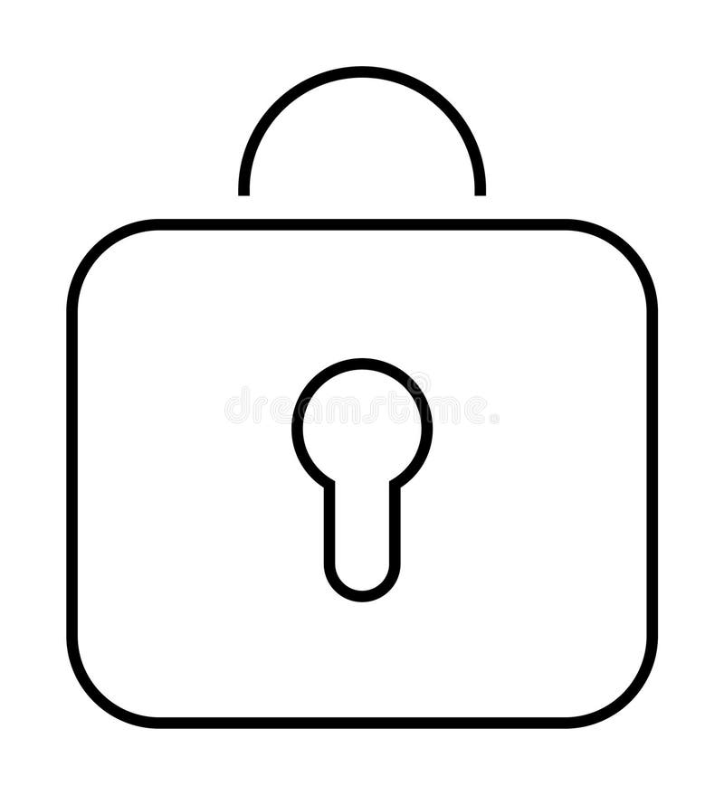 Minimalistic Black and White Lock Symbol with Keyhole and U-Shaped ...