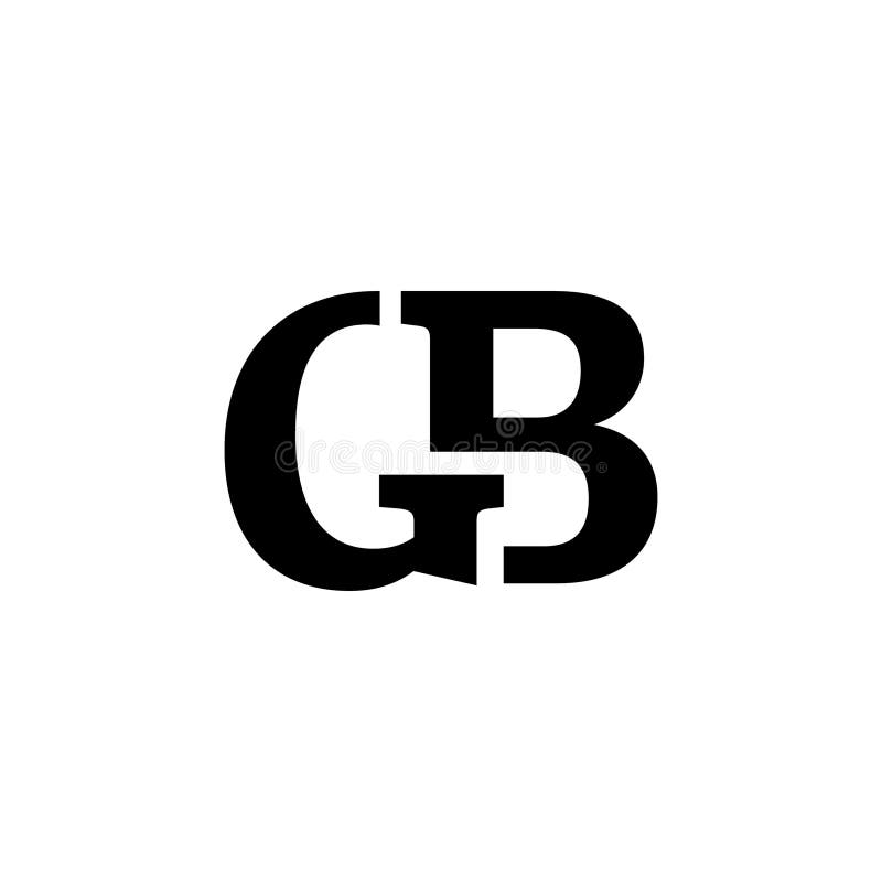 Minimalistic Black and White Logo with Interlocking GB Letters Stock ...