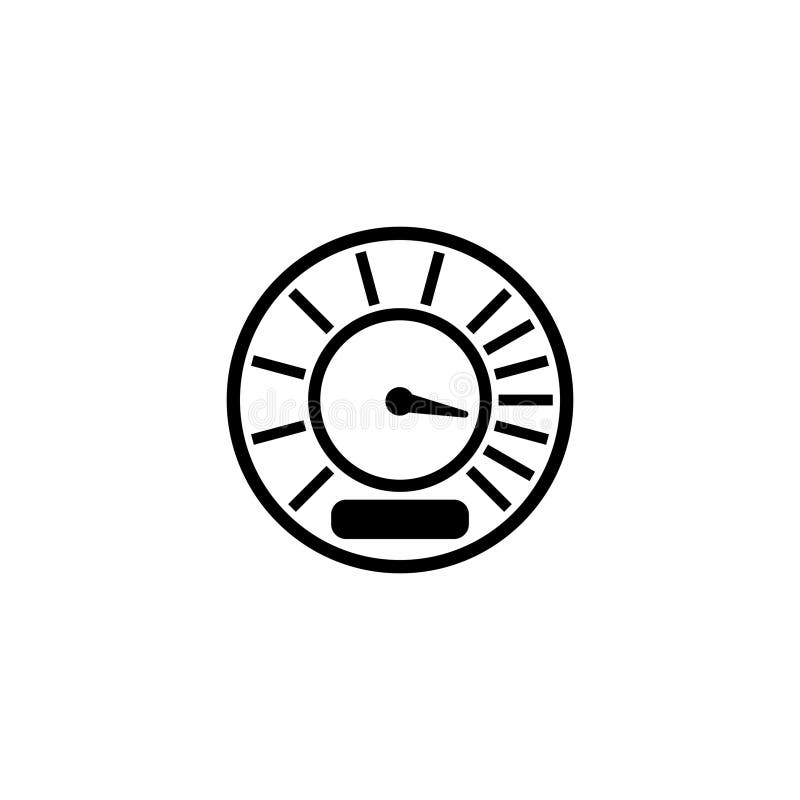 Minimalistic Black and White Speedometer Vector Icon Stock Vector ...