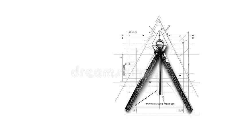 Minimalistic Black and White Technical Logo Design with Compass and ...