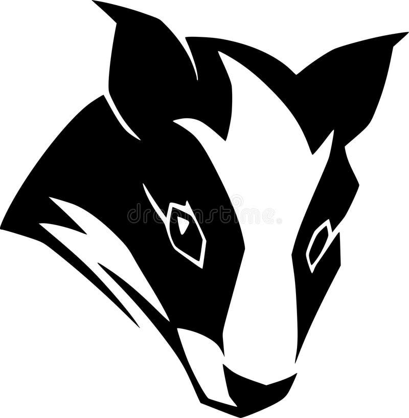 Badger - Black and White Isolated Icon - Vector Illustration Stock ...