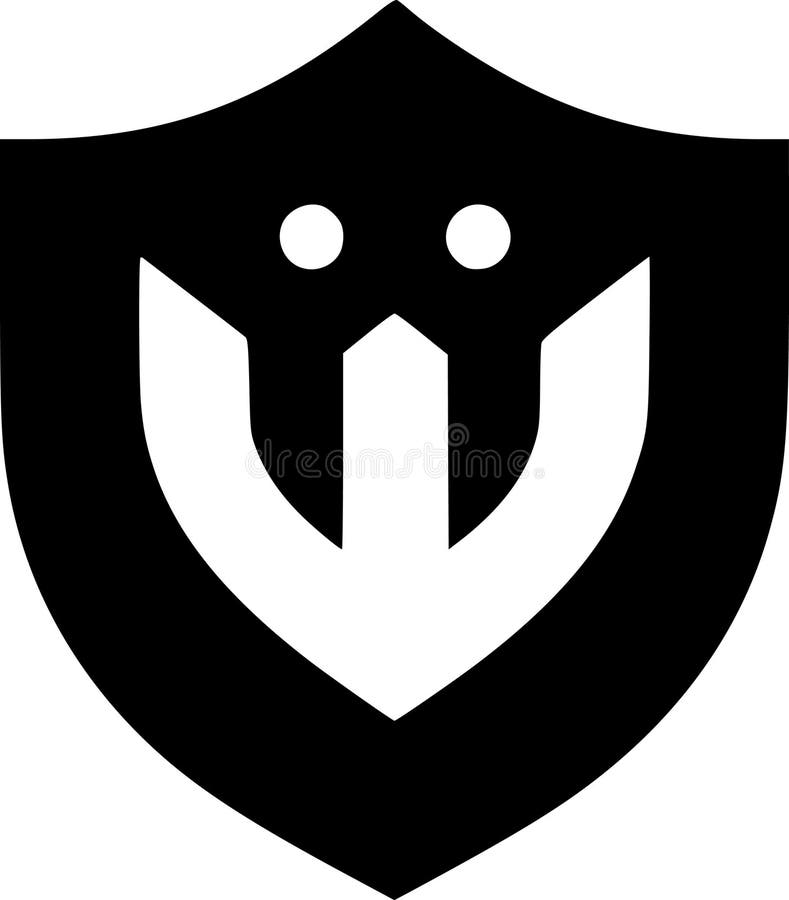 Shield - Black and White Isolated Icon - Vector Illustration Stock ...