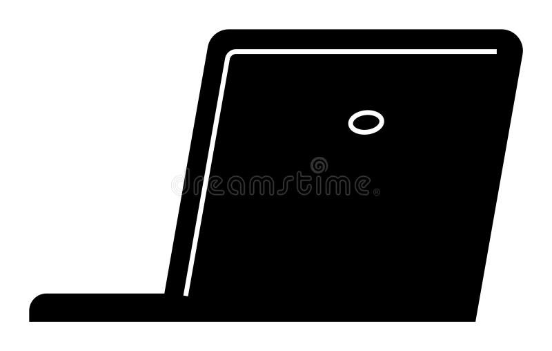 Minimalistic Black and White Vector of a Side View of a Laptop Stock ...