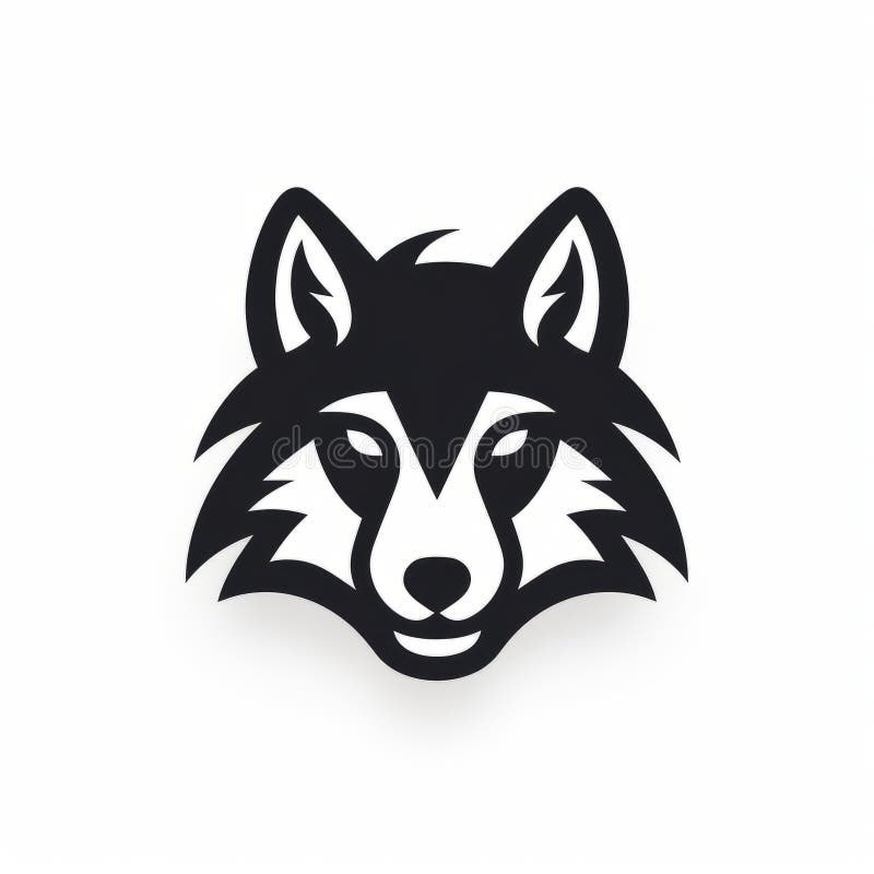 Minimalistic Black and White Wolf Outline Icon - Ux Ui Design Stock ...