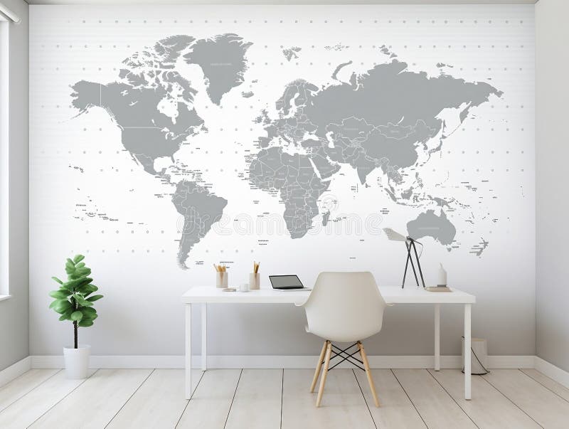 Minimalistic Black World Map on Clean White Background. Generative AI ...