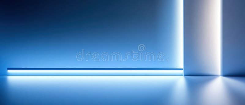 Minimalistic Blue Background with Soft Glowing Light Stock Illustration ...