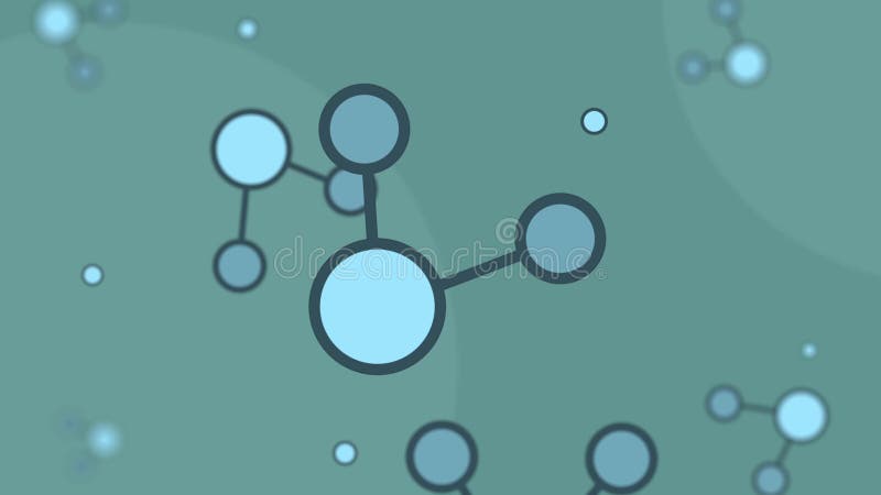 Minimalistic Blue Cartoon Molecule Models. Loopable Motion Background ...